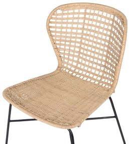Ratanová židle pískově béžová 2ks ELFROS Beliani