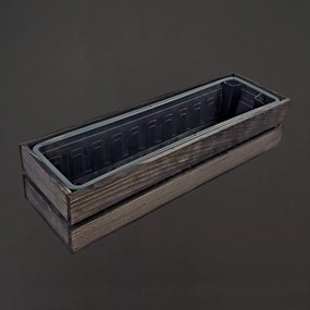 AMADEA Dřevěný obal s truhlíkem mořený, 61,2x19,6x15cm, český výrobek
