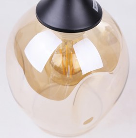 Candellux Černo-hnědý závěsný lustr Aspa pro žárovku 1x E27