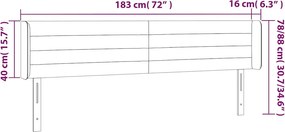 Čelo postele s LED modré 183 x 16 x 78/88 cm textil 3123396