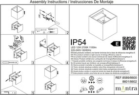 Venkovní nástěnné LED svítidlo MANTRA DAVOS tmavě šedá 3000K IP54 2x6W stmívatelné