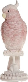 Růžová dekorace papoušek na podstavci Parroté - 10*11*28 cm