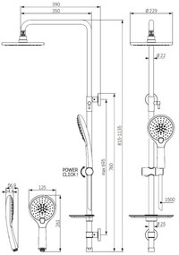 BATH DELUXE 31-120-02-02-00 - Sprchová sada MARTOFTE matná černá