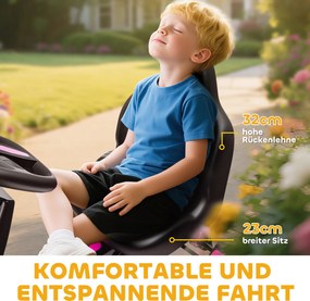 AIYAPLAY Gokart s pedály, šlapací auto pro děti s brzdou, protiskluzová kola, kovový rám, 3-6 let, růžová