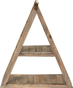 Nástěnná antik dřevěná dekorační polička - 31*11*36 cm