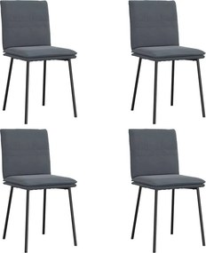 Jídelní židle 4 ks tmavě šedé samet 3315345