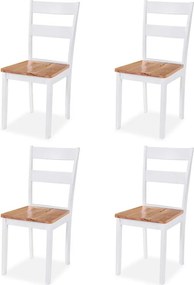Jídelní set 5 kusů, MDF a kaučukovníkové dřevo, bílý 274943