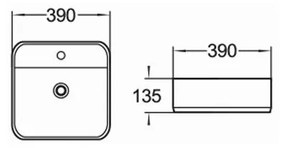 Mexen SILVIA UMYVADLO, 39x39 CM, bílá, 21863900