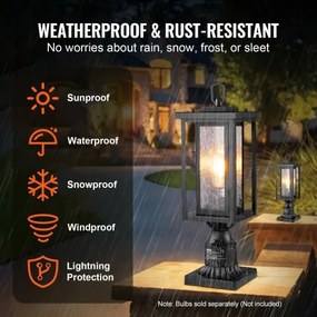 2 PC Soumrak do úsvitu Svítidlo na sloup venkovní lampy 450 mm Držák na sloup