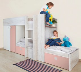 Aldo Patrová postel pro dvě děti Bo1 - růžová