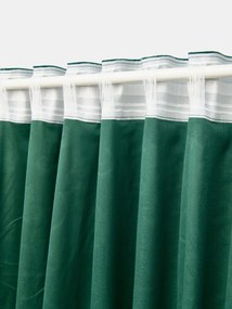 Sinsay - Sametová záclona na pásce s raženým motivem listů - zelená