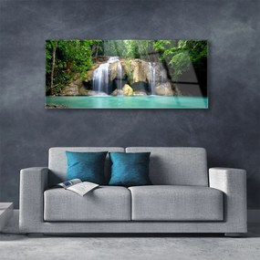 akrylový obraz Vodopád Strom Příroda 125x50 cm