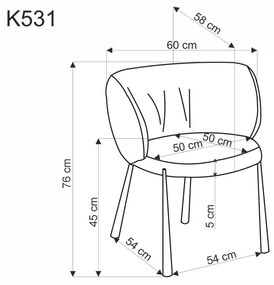 Jídelní křeslo K531 Halmar Hořčicová