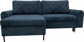 Rohová rozkládací sedací souprava do L PORTINE, 245 cm, s úložným prostorem Roh pohovky: Pravý roh, Barva látky Poso: Tmavě modrá (Poso 05)