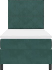 Postel s boxspringem s čelo Tmavě zelená 90 x 200 cm samet 3339875