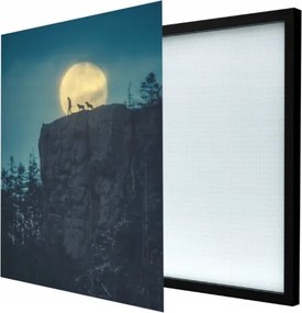 Podsvícený Tančící Obraz S Vlky rámeček černý Elegance Slim 30x40 Led