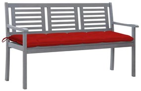 3místná zahradní lavice s poduškou 150 cm šedá eukalyptus,  3061071 HangarStore.cz