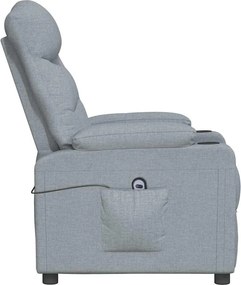 Elektrické polohovací křeslo světle šedé textil 3098815