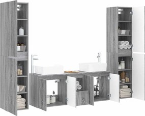 Sada koupelnového nábytku 5 ks Šedý Sonoma 33 x 34,5 x 160 cm 3406039