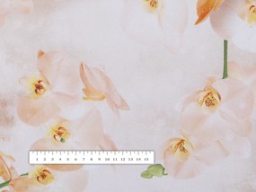 Biante Dekorační povlak na polštář TF-045 Orchideje na béžovém 50 x 50 cm