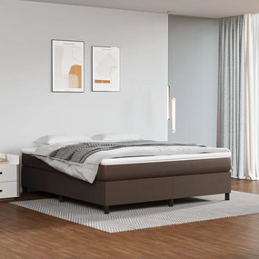 Box spring postel hnědá 180 x 200 cm umělá kůže