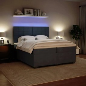 Box spring postel s matrací tmavě šedá 200x200 cm samet 3293303