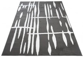 Moderní kusový koberec CHEAP T967A tmavě šedý bílý Rozměr: 80x150 cm