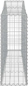 Klenuté gabionové koše 8 ks 200x30x80/100 cm pozinkované železo 3145415