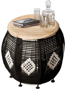 Danish style Odkládací stolek Ario, 43 cm, hnědá / černá