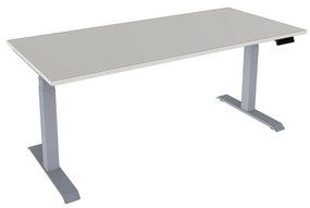 NOBL Dynamic + Elektr. nastavitelný polohovací stůl 180x80 s pamětí Dynamic + Dekor stolové desky: bílá, Barva podnože: šedá