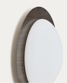 Tmavě hnědé kovové LED nástěnné svítidlo ø 40 cm Novae – Kave Home