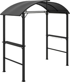 Outsunny BBQ Pavilon 233 x 110 x 235 cm Větruvzdorný Zahradní Pavilon s Dvojitou Střechou, Policemi, Zahradní Pavilon s UV Ochrannou, BBQ Pavilon z Oc