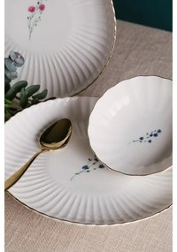 Jídelní sada 27 ks bílá/zlatá/porcelán