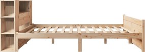 Postel s knihovnou bez matrace 135 x 190 cm masivní borovice 3322431