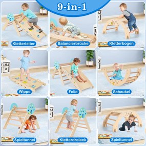 Costway 9 v 1 Montessori prolézačka sada s lezeckým obloukem