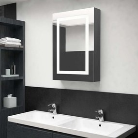 vidaXL LED koupelnová skříňka se zrcadlem 50 x 13 x 70 cm [326493] Barva: Šedá