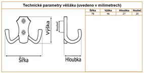 In-Design Nábytkový věšák Lungo starostříbro střední