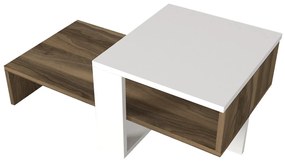 Designový konferenční stolek Jaivan 80 cm bílý / ořech