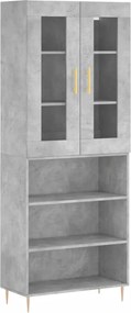Skříň highboard betonově šedá 69,5x34x180 cm kompozitní dřevo 3198717