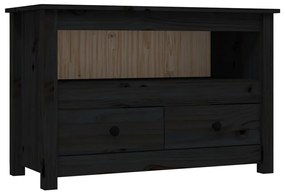 821501 vidaXL TV skříňka černá 79x35x52 cm masivní borové dřevo