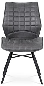 Jídelní židle, šedá látka vintage, kov černý mat - HC-444 GREY3