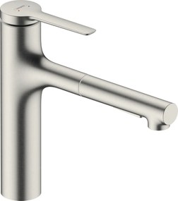 Hansgrohe Zesis M33 - Páková kuchyňská baterie 160, vytahovací sprška, 2jet, vzhled nerezu 74801800