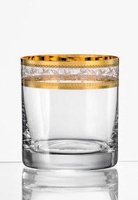 Crystalex - Bohemia Crystal Sklenice na whisky Barline 280 ml s dekorem Zlatý lístek, 6 ks