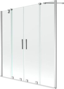 Mexen Velar Duo, 2-křídlová posuvná vanová zástěna 140 x 150 cm, 8mm čiré sklo, chromový profil, 896-140-000-02-01