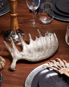 Dekorativní podnos stříbrný losí parohy CARTHAGE Beliani