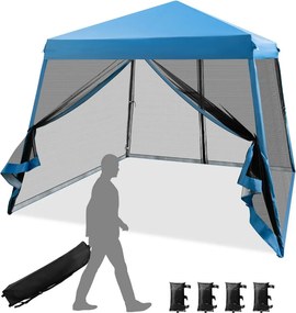 Costway 3 m x 3 m Velký baldachýnový stan Párty se šikmými nohami