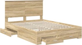 Rám postele s čelo Sonoma dub 140 x 190 cm Kompozitní dřevo 3409642