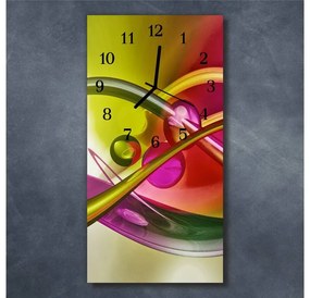 Nástěnné hodiny obrazové na skle - Abstrakt barevný