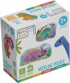 KukiKuk 80006 Véééliké puzzle Dinosauři / od 2 let
