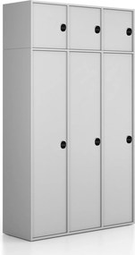 Nástavba pro skříně FRAME, 3x dveře, 1299 x 450 x 427 mm, RFID zámek, šedá